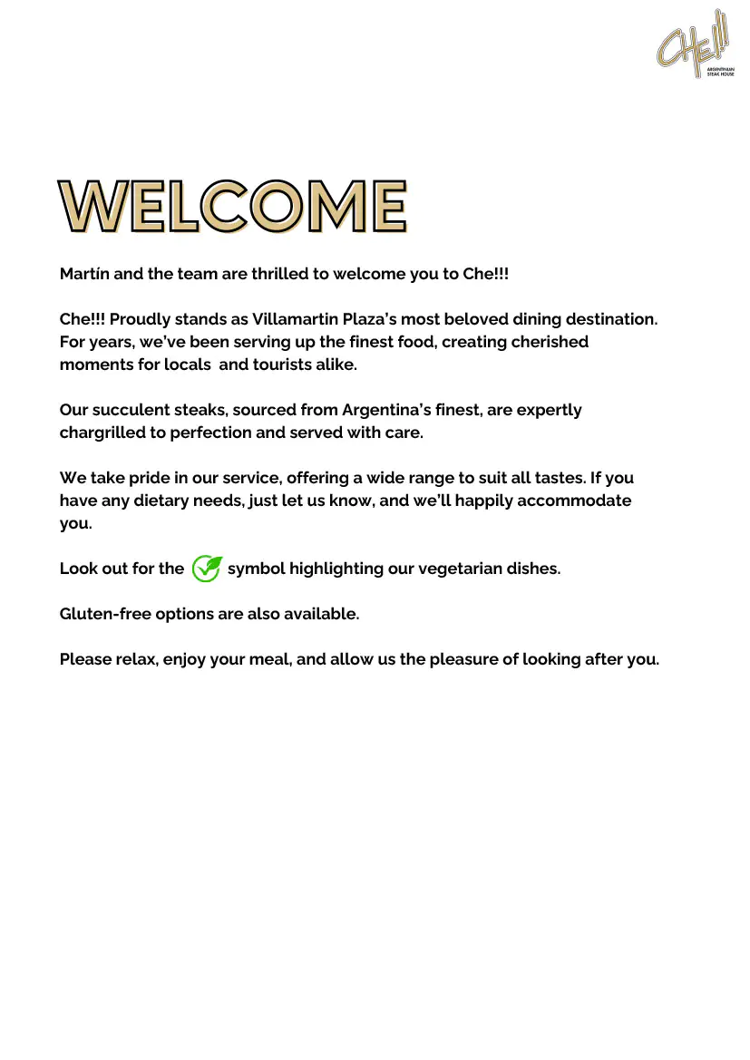 Che Argentina Grill Menu - Che Restaurant Villamartin Plaza